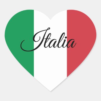 Italy Heart Sticker, Patriotic Italian Flag Heart Sticker | Zazzle