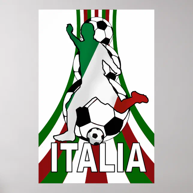 Italy italia, calico football soccer posters | Zazzle