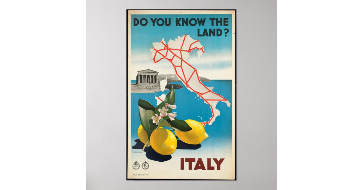 Italy - Italia vintage travel Poster | Zazzle