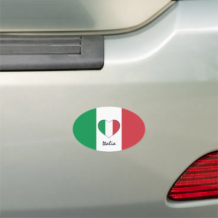 Italy & Italian Flag, Heart /car travel sticker Car Magnet | Zazzle