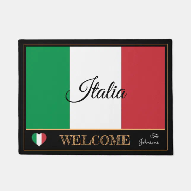Italy & Italian Flag house mat /sports Welcome | Zazzle