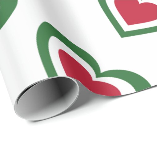 Italy/Italian Flag-inspired Hearts Wrapping Paper | Zazzle