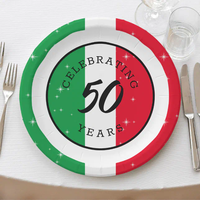 Italy Italian Flag Italia Birthday Anniversary Paper Plates | Zazzle