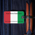 Italy Italian Flag Luggage Tag with Leather Strap | Zazzle