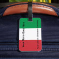 Italy Italian Flag Luggage Tag with Leather Strap | Zazzle