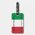 Italy Italian Flag Luggage Tag with Leather Strap | Zazzle