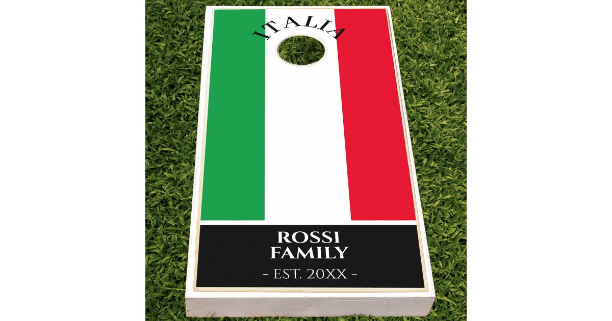 Italy Italian Flag Red White Green Italia Family Cornhole Set | Zazzle
