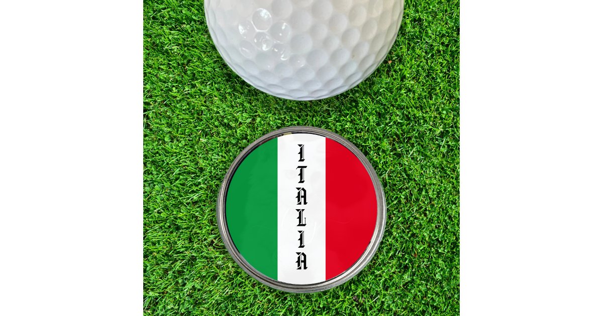 Italy Italian Flag Red White Green Italia Golf Ball Marker | Zazzle