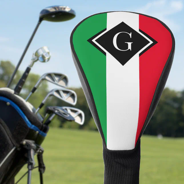 Italy Italian Flag Red White Green Italia Initial Golf Head Cover | Zazzle