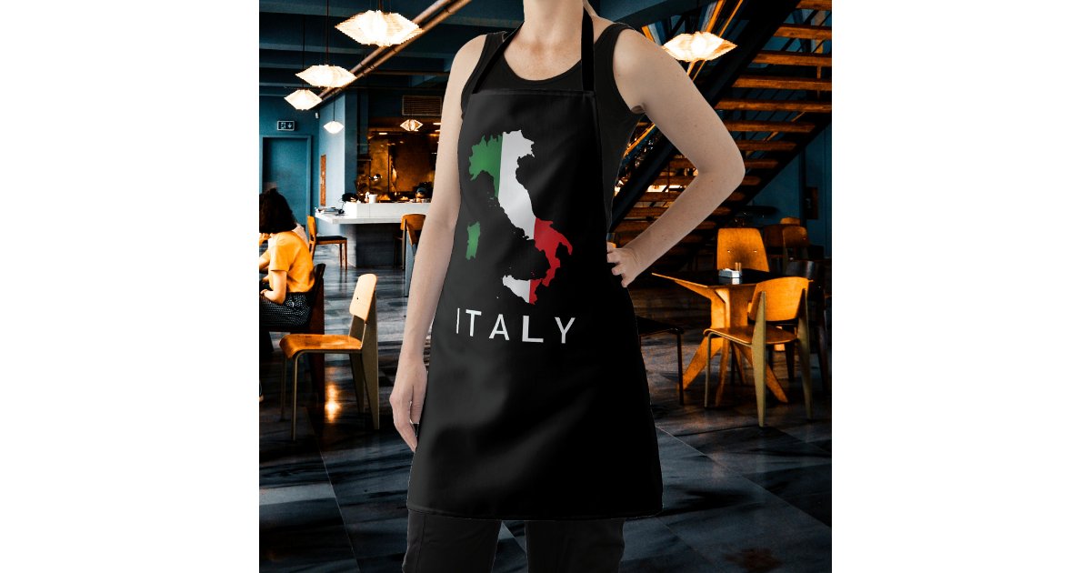 Italy Italian Flag Red White Green Italia Map Apron | Zazzle