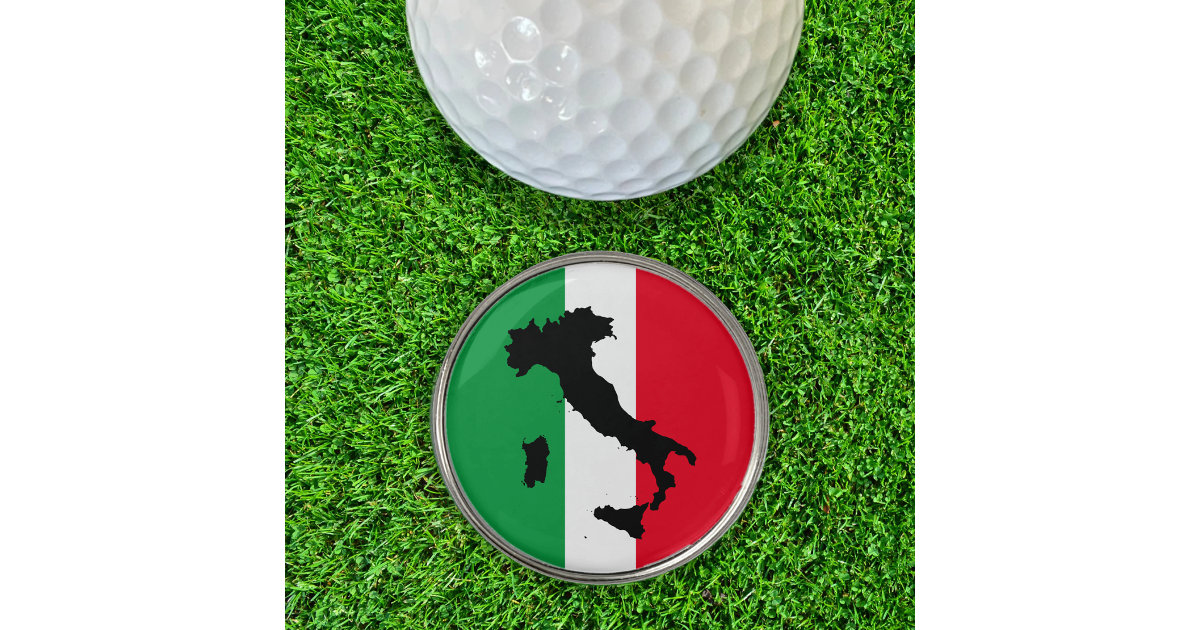 Italy Italian Flag Red White Green Italia Map Golf Ball Marker | Zazzle