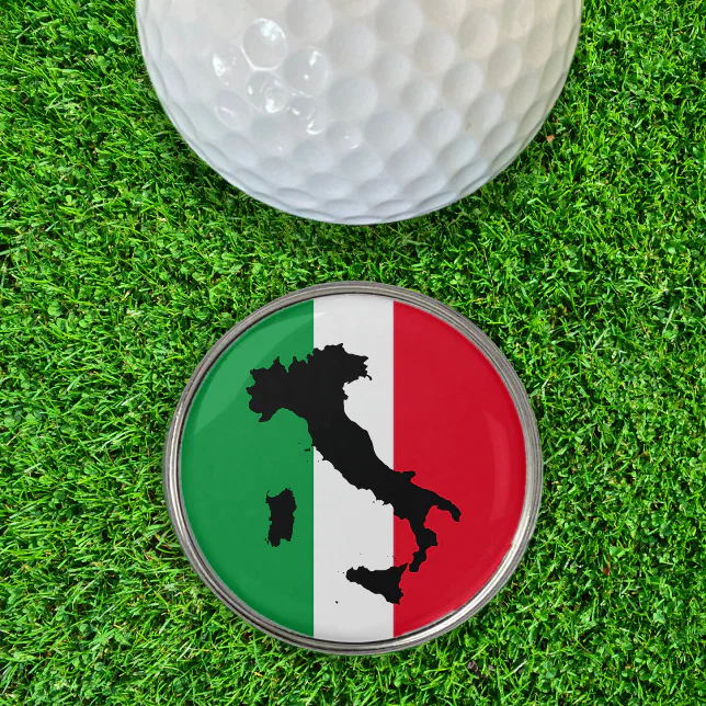 Italy Italian Flag Red White Green Italia Map Golf Ball Marker | Zazzle
