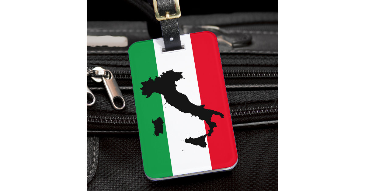 Italy Italian Flag Red White Green Italia Map Luggage Tag | Zazzle