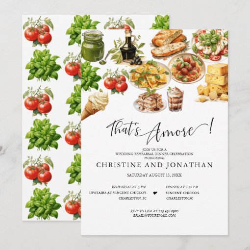 Italy | Italian Food | Rehearsal Dinner Invitation | Zazzle