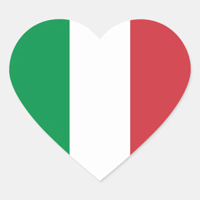 Italy/Italian Heart Flag Heart Sticker | Zazzle