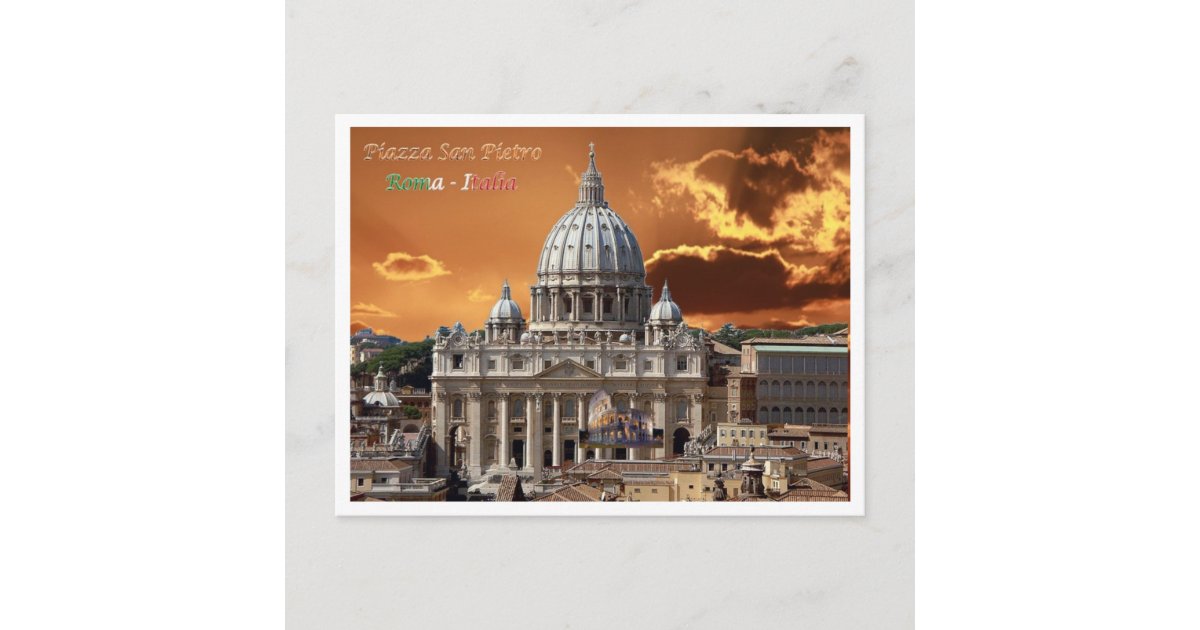Italy - Lazio - Rome - Saint Peter - Basilica - Postcard | Zazzle