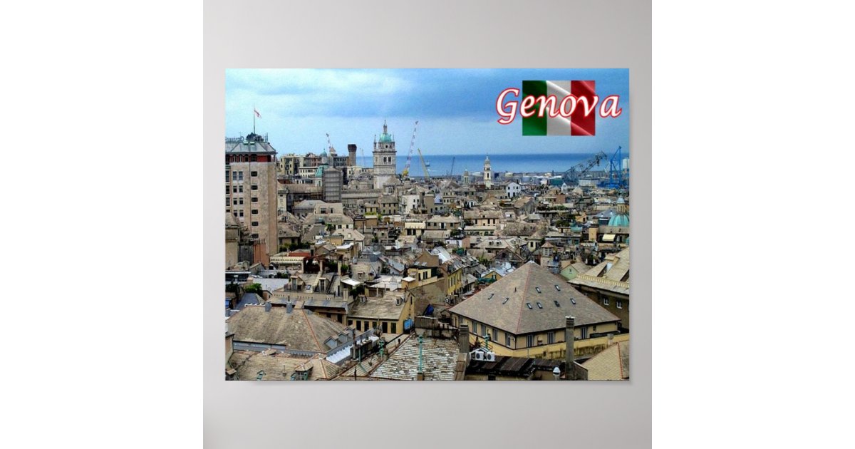 Italy - Liguria - Genoa - Downtown - Poster | Zazzle