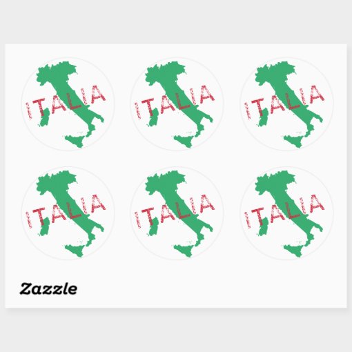 Italy map art with Italia Classic Round Sticker | Zazzle