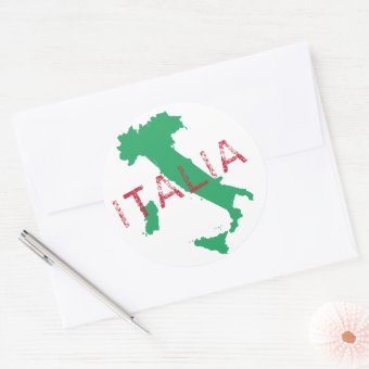Italy map art with Italia Classic Round Sticker | Zazzle