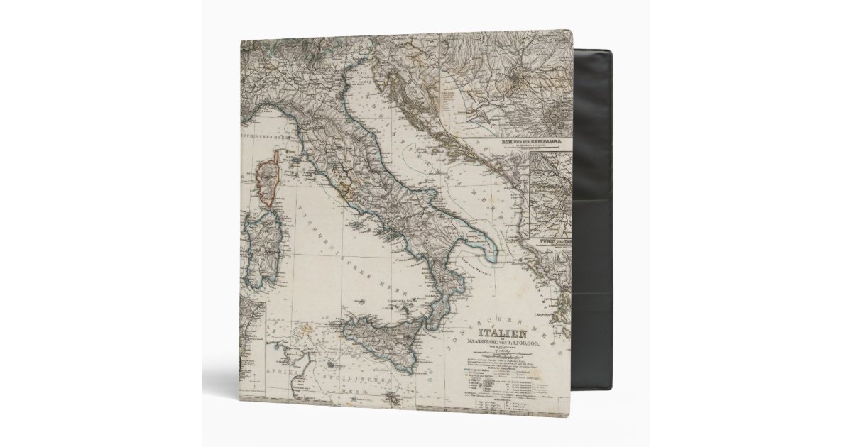 Italy Map by Stieler Binder | Zazzle