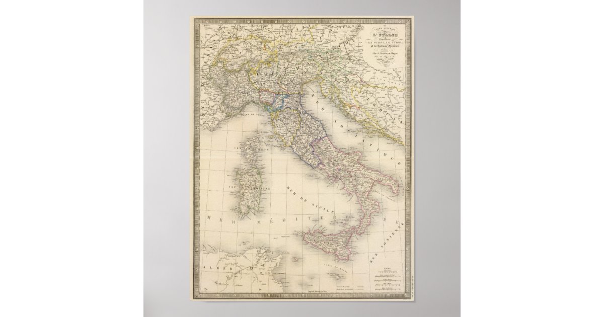Italy Map Poster | Zazzle