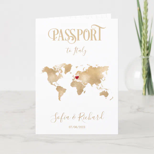 Italy Map Wedding Destination Passport QR Code Invitation | Zazzle