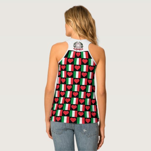 Italy National Flag Heart Cute Patriotic Italian Tank Top | Zazzle