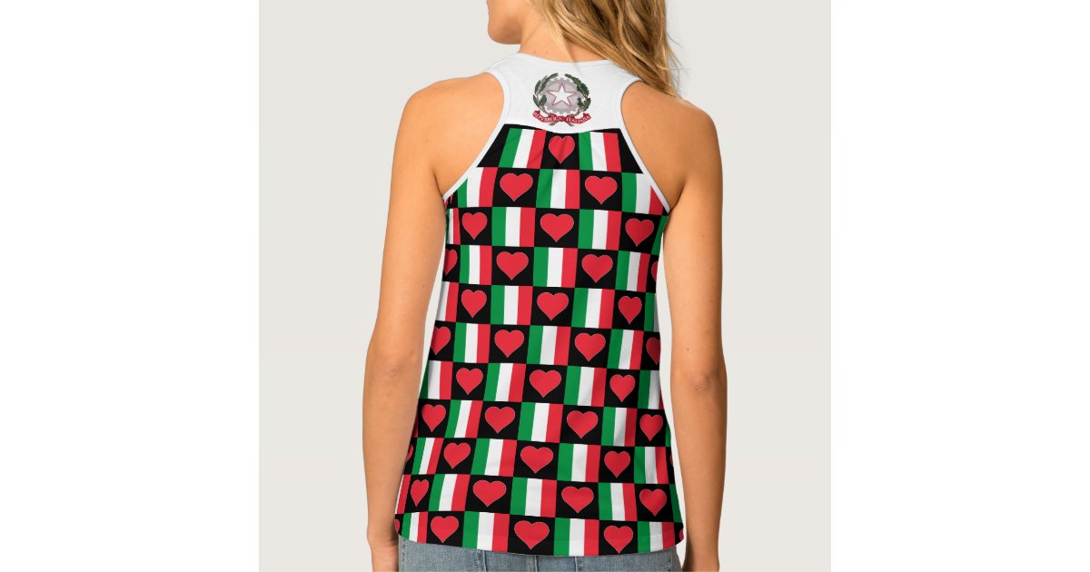 Italy National Flag Heart Cute Patriotic Italian Tank Top | Zazzle