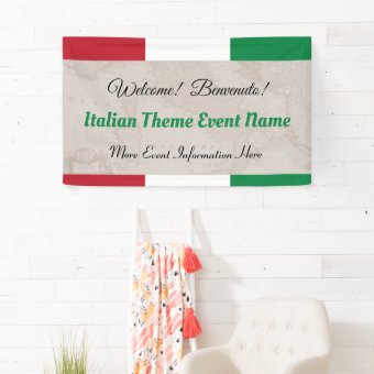 Italy or Italian Theme Event Welcome Banner | Zazzle