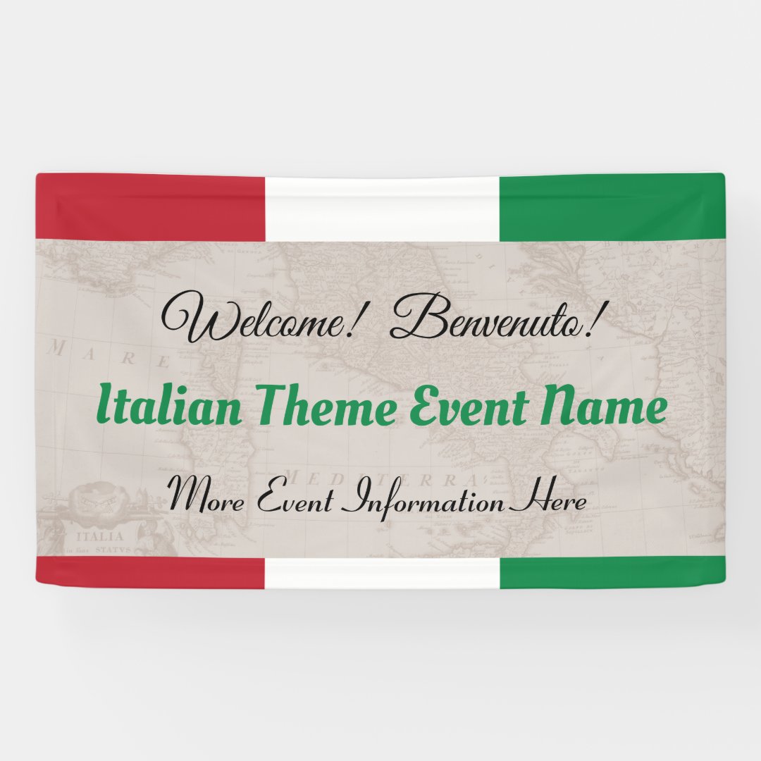 Italy or Italian Theme Event Welcome Banner | Zazzle