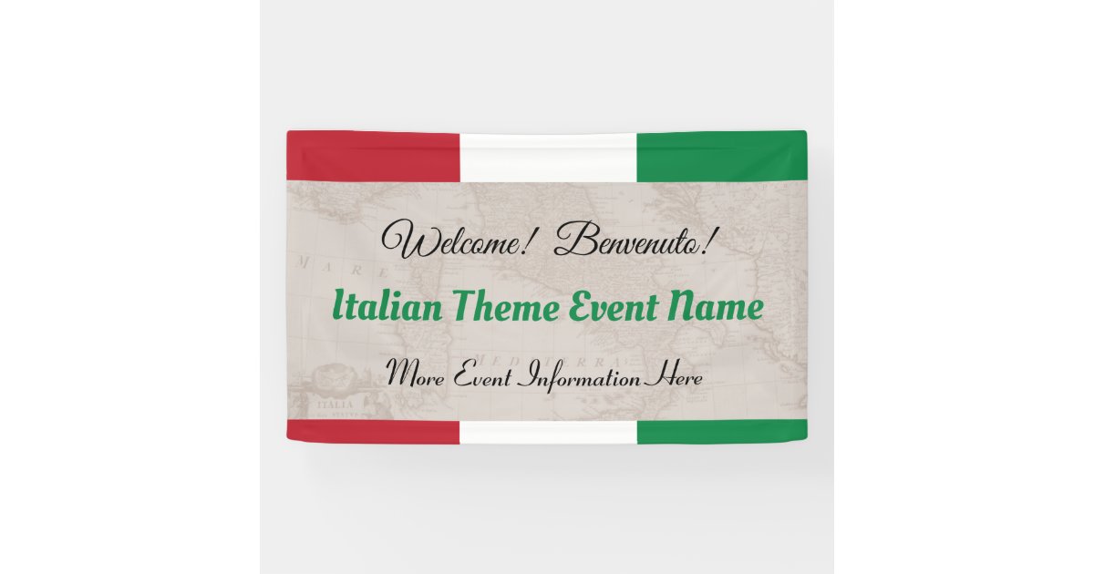 Italy or Italian Theme Event Welcome Banner | Zazzle