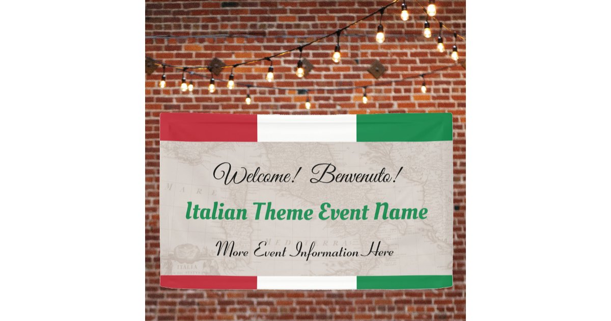 Italy or Italian Theme Event Welcome Banner | Zazzle