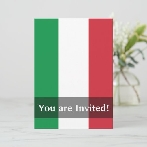 Italy Plain Flag Invitation | Zazzle