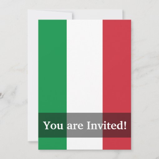 Italy Plain Flag Invitation | Zazzle