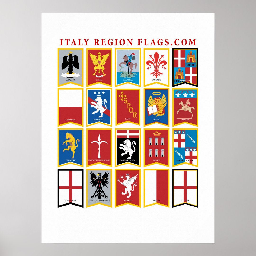 Italy Region Flags Poster | Zazzle