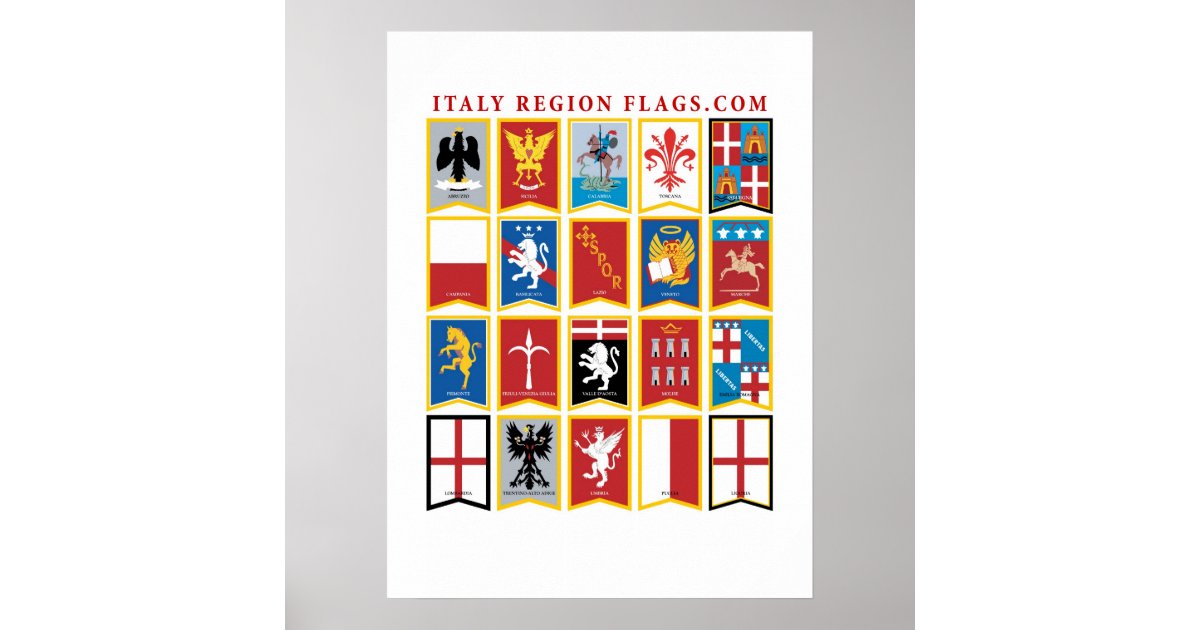 Italy Region Flags Poster | Zazzle