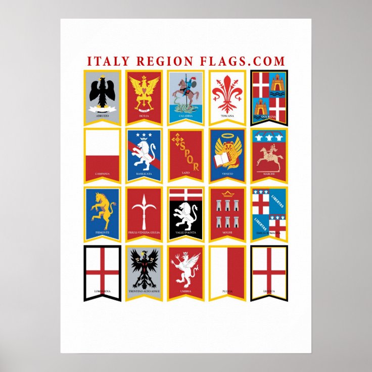 Italy Region Flags Poster | Zazzle