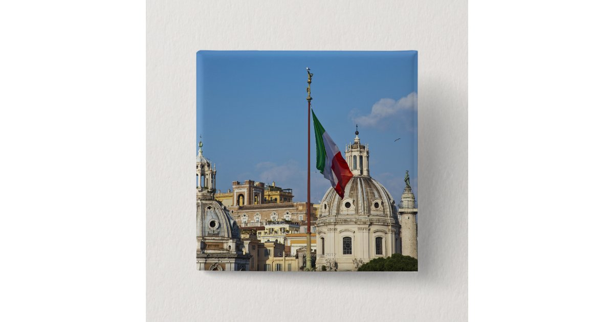 Italy, Rome. Italian flag Button | Zazzle