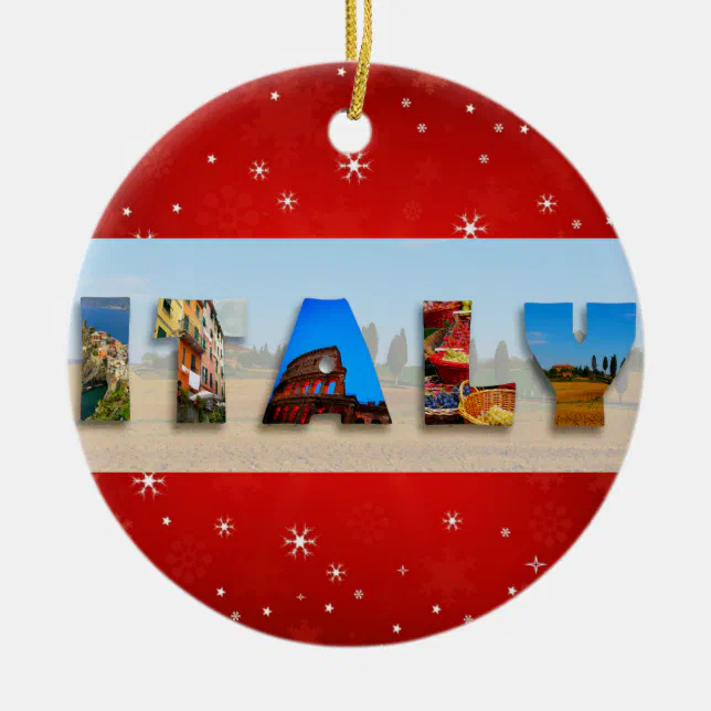 Italy Travel Photos Christmas Snowflake Ceramic Ornament | Zazzle