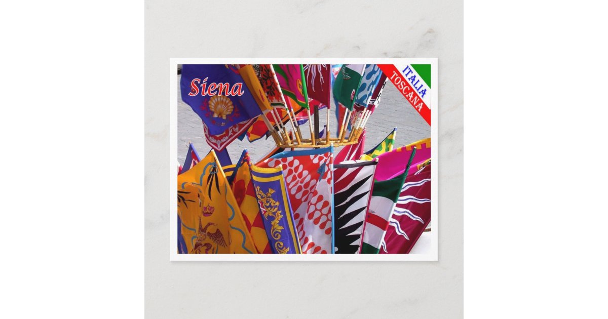 Italy - Tuscany - Siena - Flags of the Palio - Postcard | Zazzle