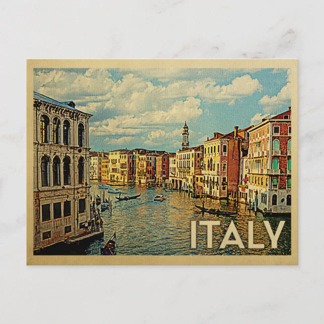 Italy Venice Postcard Vintage Travel | Zazzle