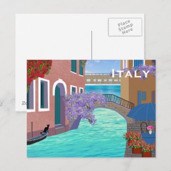 Italy Vintage Travel Tourism Add Postcard | Zazzle