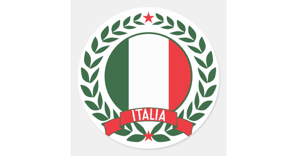 Italy Wreath Classic Round Sticker | Zazzle
