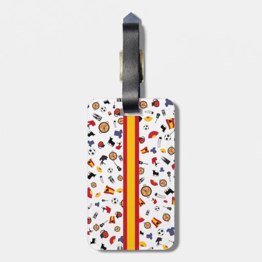 Items of Spain with flag to add your monogram Luggage Tag | Zazzle