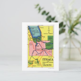 Ithaca and Nearby Points of Interest Postcard | Zazzle