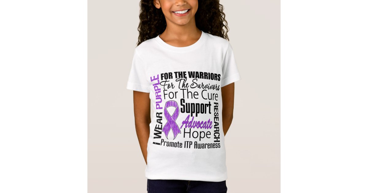 ITP Awareness I Wear Purple Ribbon T-Shirt | Zazzle