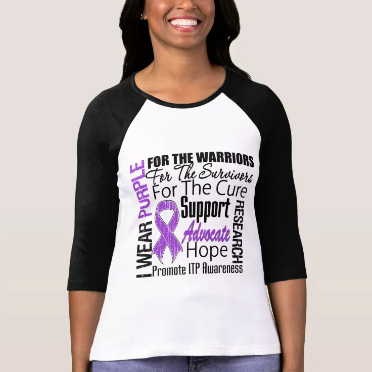 ITP Awareness I Wear Purple Ribbon T-Shirt | Zazzle