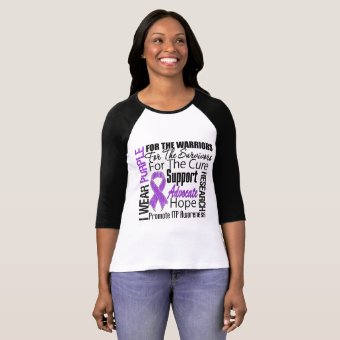 ITP Awareness I Wear Purple Ribbon T-Shirt | Zazzle