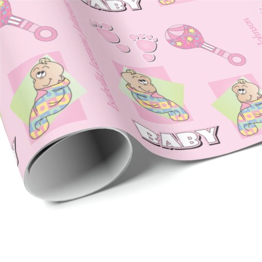 It's a Baby Girl all Wrapped in Pink Wrapping Paper | Zazzle