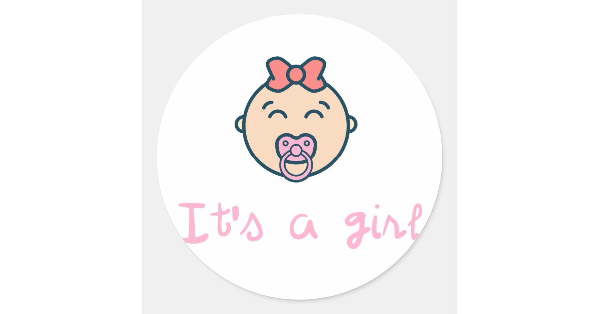 it's a baby girl! classic round sticker | Zazzle